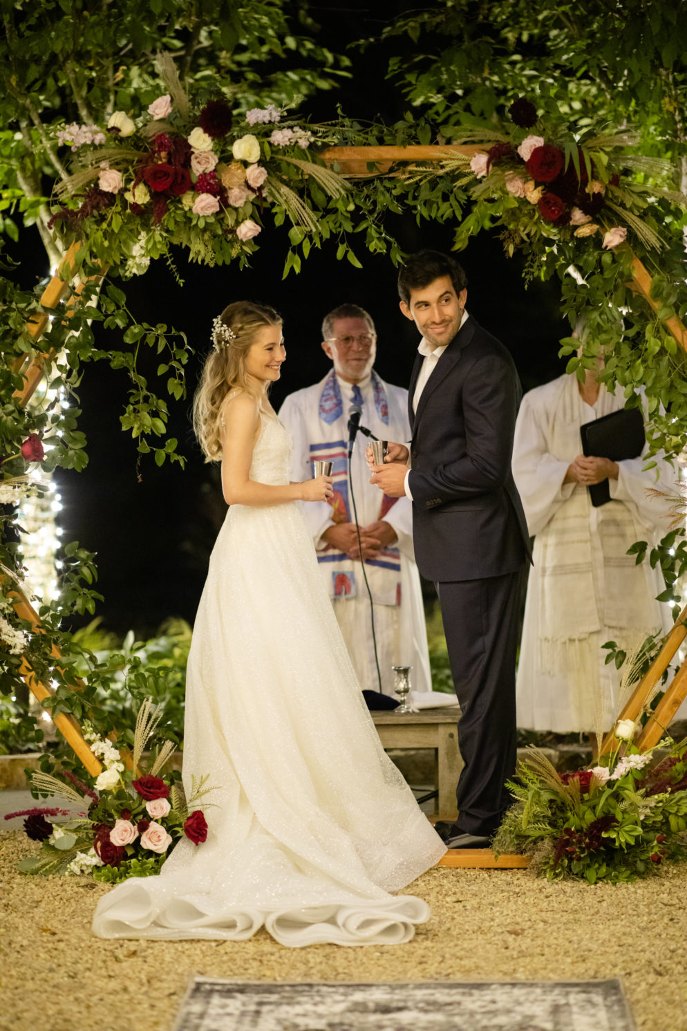This Couple Had an Evening Ceremony at the Groom's Parents' Backyard ...