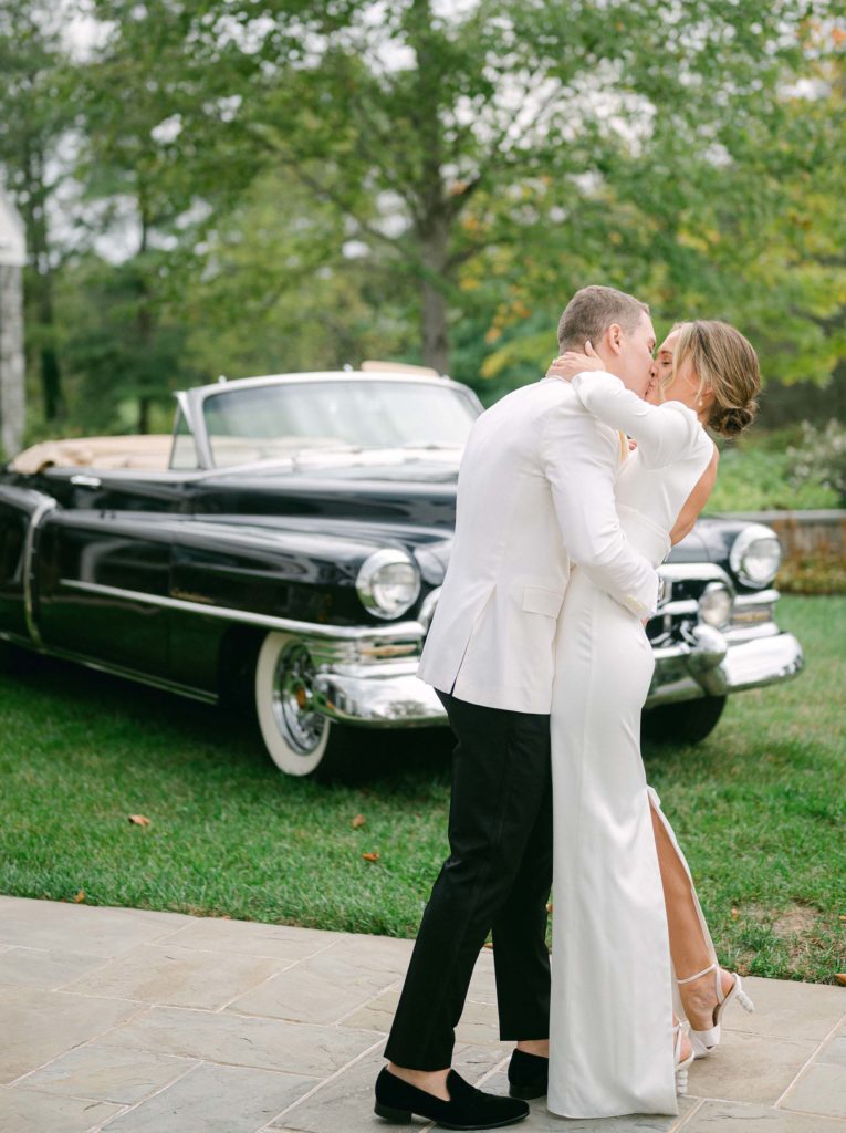 This Ultra-Chic Rustic Wedding Featured a Vintage Car Theme, a Neutral ...