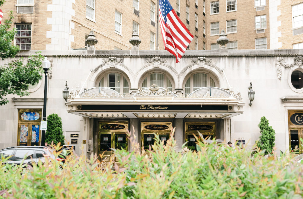 This Blush, Black-Tie Wedding at the Mayflower Hotel Ended With an Epic ...